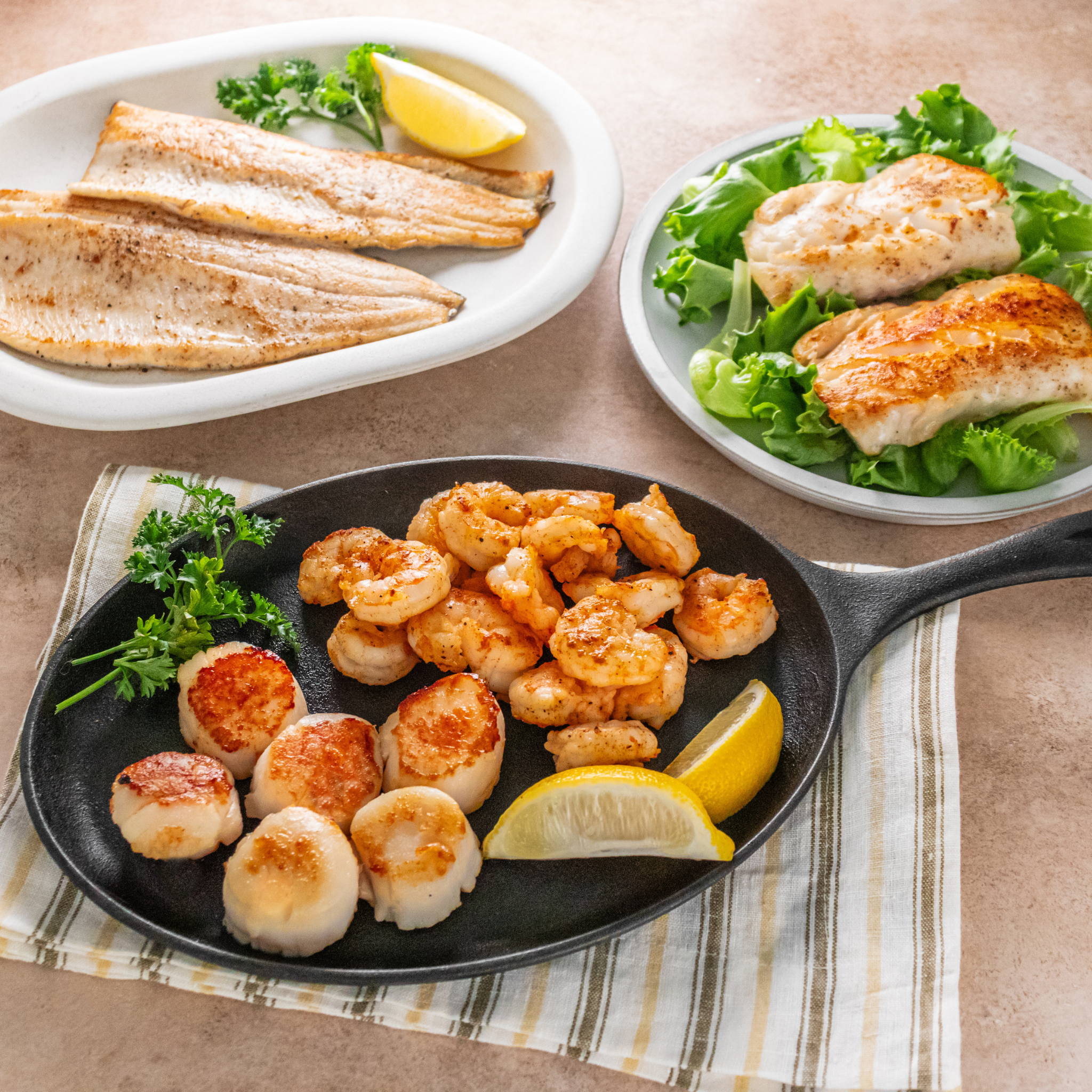 Light Fish & Shellfish Bundle | Cod, Haddock, Trout, Shrimp, Scallops ...