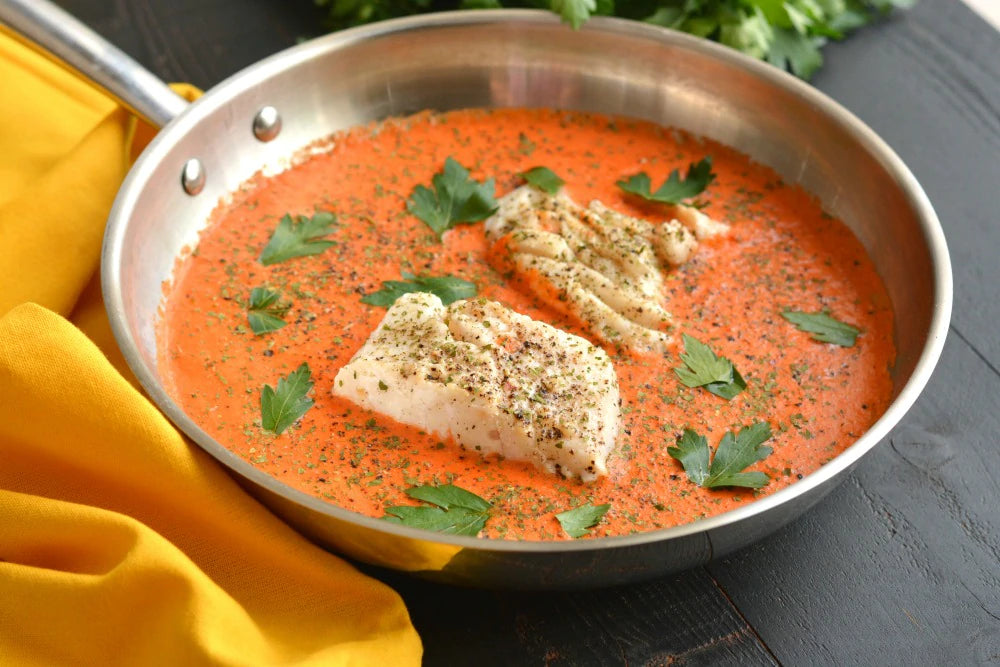 Skillet Roasted Red Pepper Cod – Sizzlefish